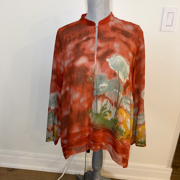 Citron | Tops | Vintage Citron Santa Monica Red And Cream Blouse Tunic ...
